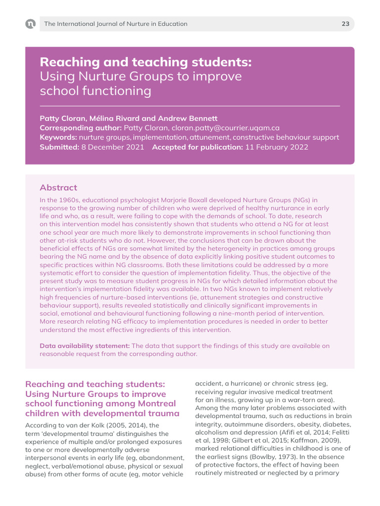 IJNE - Vol - 8 Reaching and Teaching Students - Patty Cloran - Melina ...
