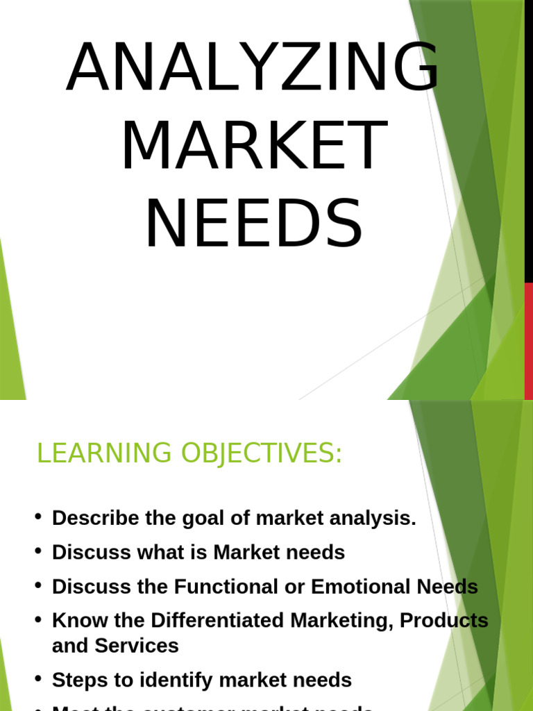 Market Needs Analysis Guide | PDF | Marketing | Market Segmentation