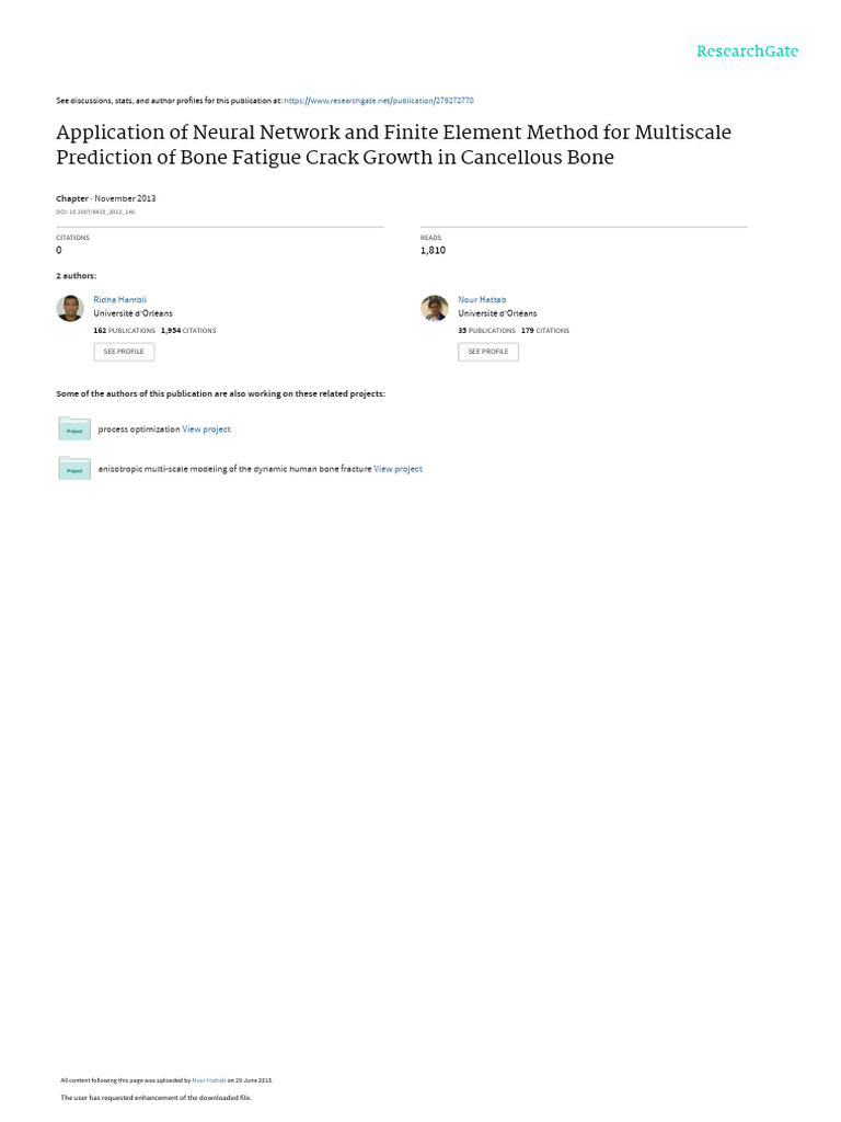 Application of Neural Network and Finite Element Method For Multiscale Prediction of Bone | PDF ...