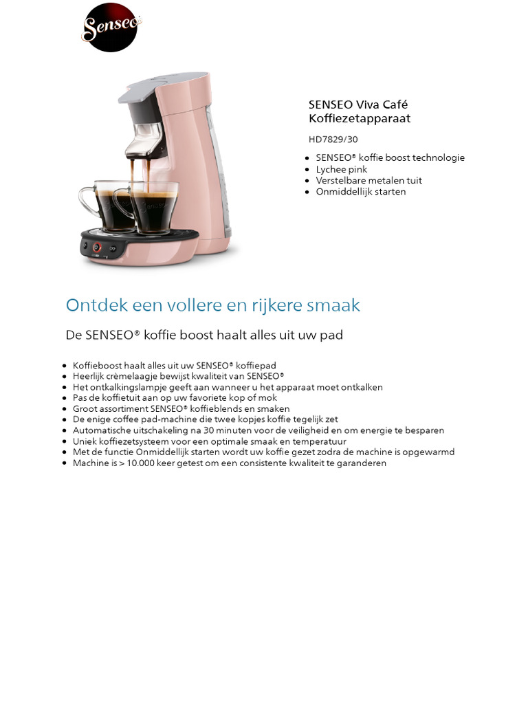 Senseo Philips HD7829 Handleiding | PDF