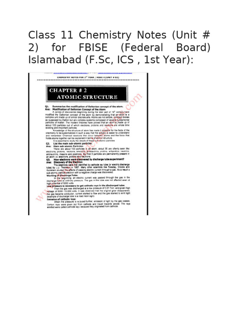 Class 11 Chemistry Note unit2 | PDF