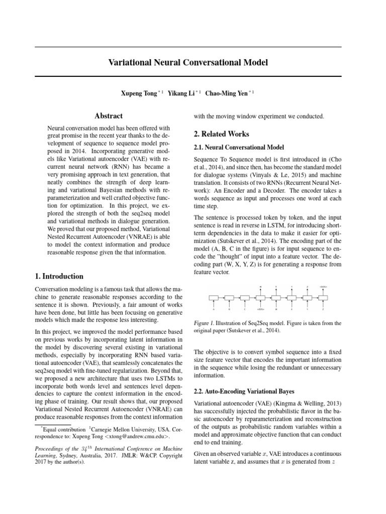 Variational Neural Conversational Model | PDF | Applied Mathematics | Learning