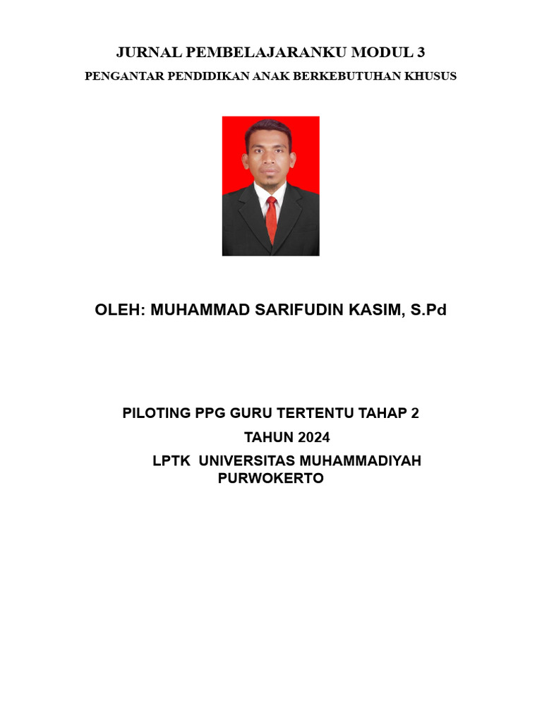 Jurnal Modul 3 Pengantar Pendidikan Anak Berkebutuhan Khusus Muhammad Sarifudin Kasim_2 | PDF