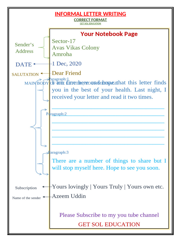 Informal Letter Writing Guide | PDF