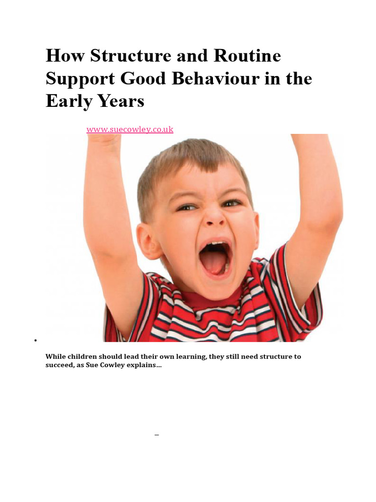 Structure and Routine in Early Years Behavior | PDF | Behavioural ...