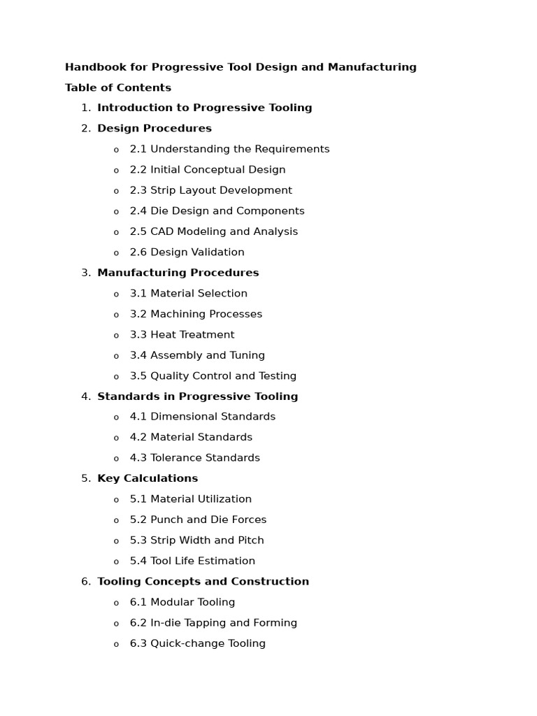 Progressive Tool Handbook | PDF | Engineering Tolerance | 3 D Printing