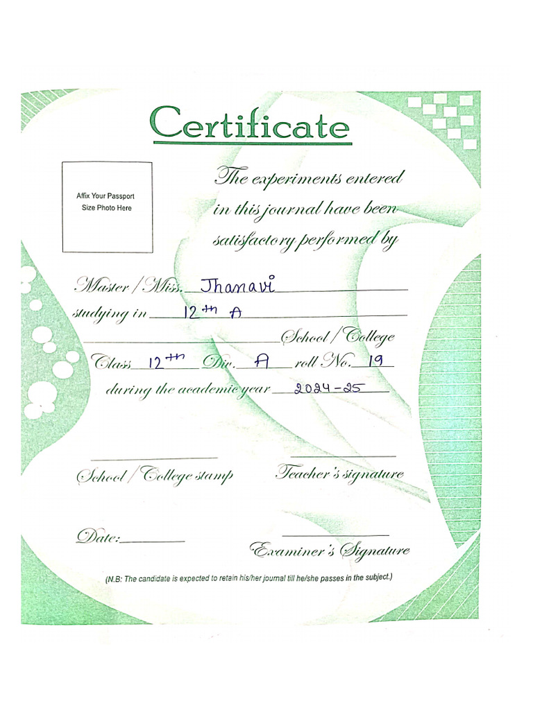 Physics Practical File Session 2024-25 | PDF