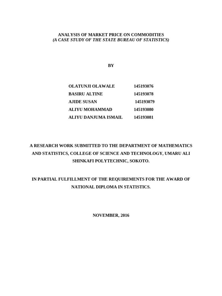 Analysis of Market Price on Commodities | PDF | Commodity | Market (Economics)