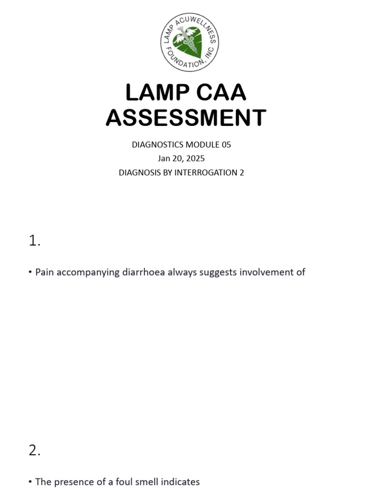 DIAGNOSTICS-05-Interrogation-2 | PDF | Human Feces | Diarrhea