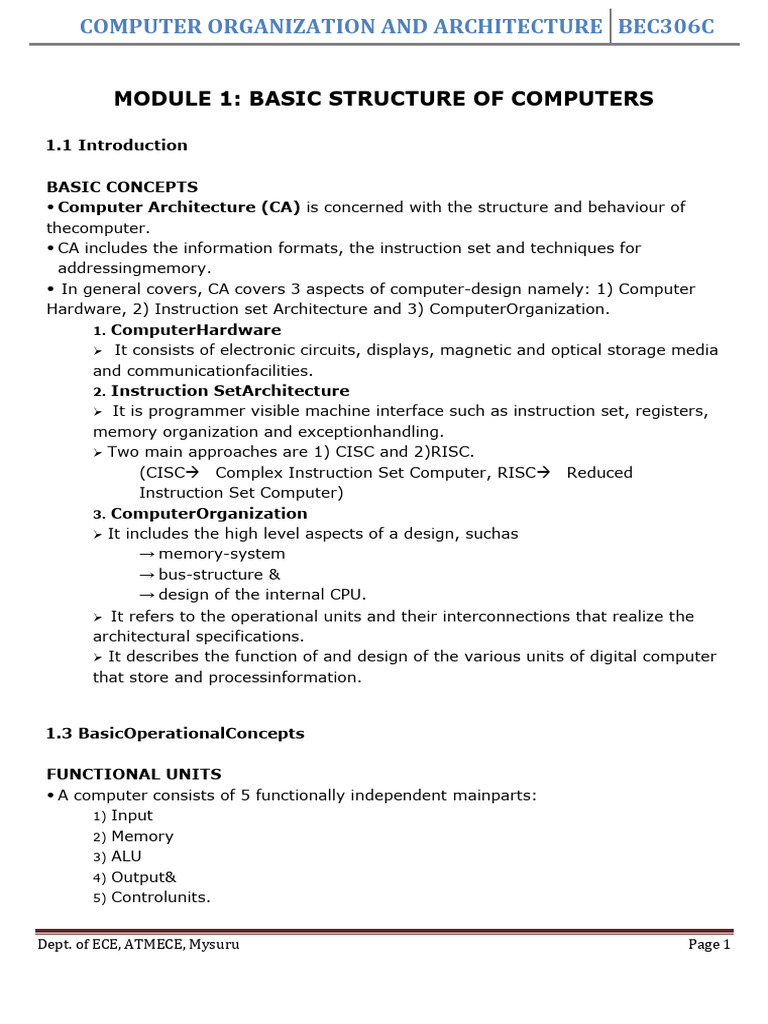 Module 1 | PDF | Central Processing Unit | Computer Data Storage