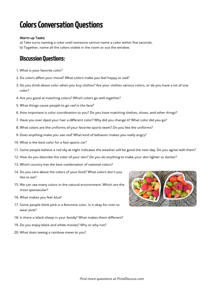 Colors Questions | PDF