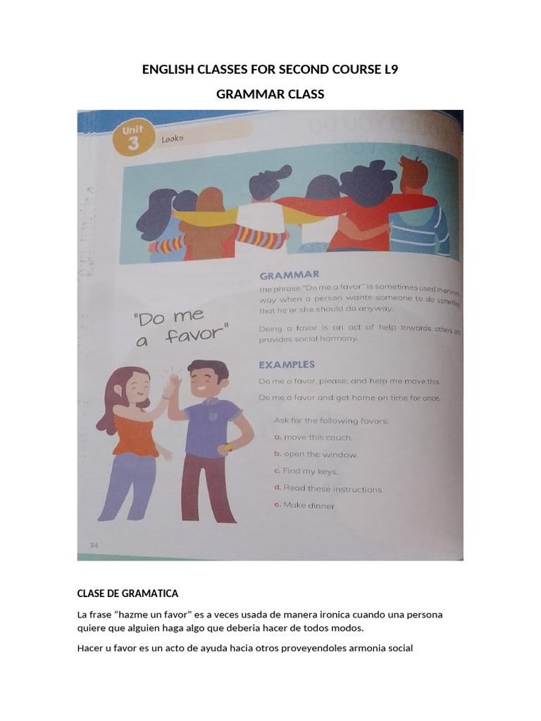English Classes For Second Course Lesson 9 t2 | PDF