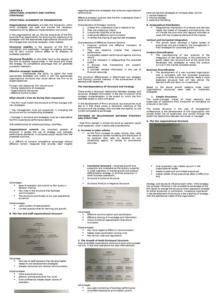 Chapter 8 Strategic Management | PDF | Organizational Structure ...
