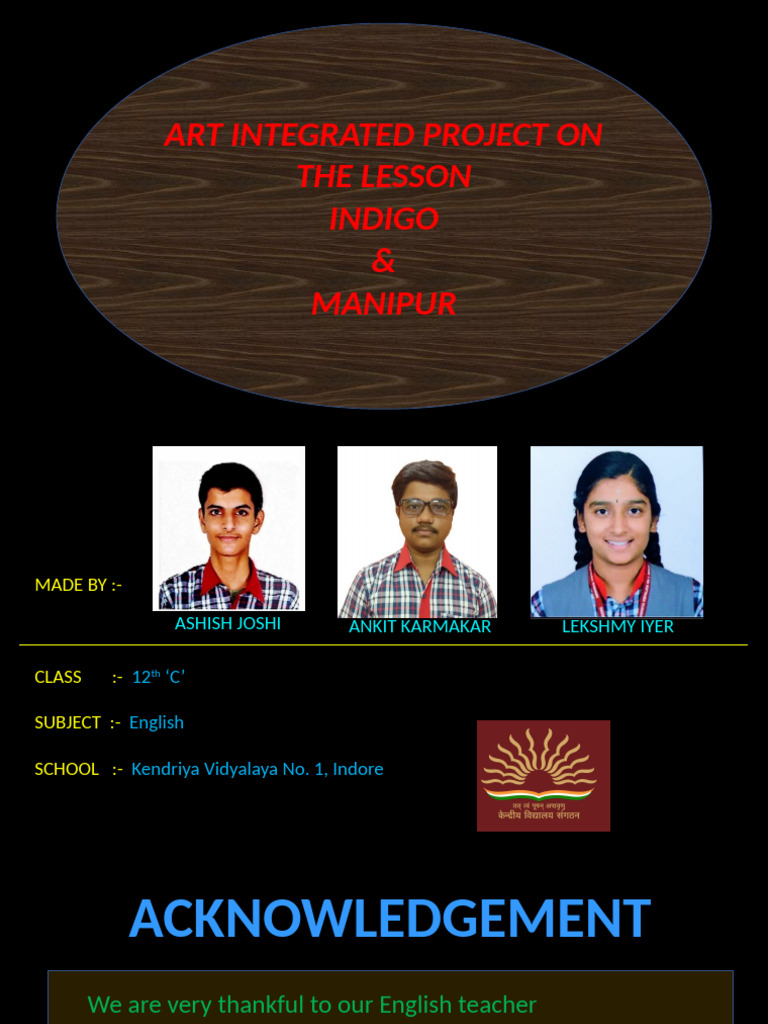 Art Integrated Project: Indigo & Manipur | PDF