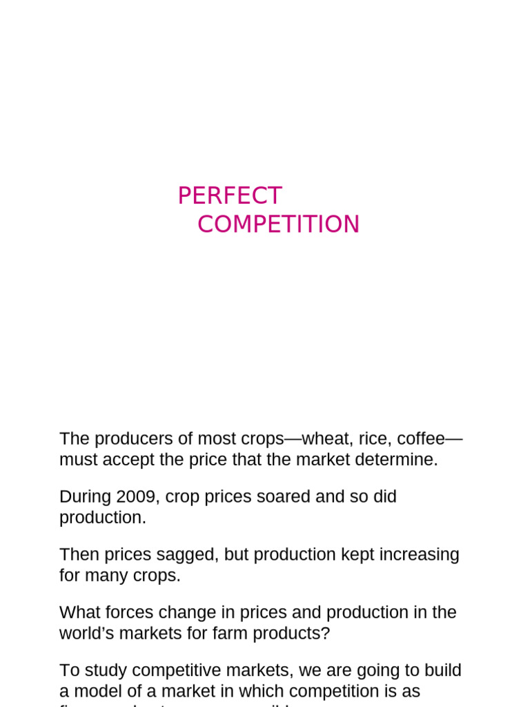 Lecture 7.1 - Perfect Competition | PDF | Perfect Competition | Profit ...