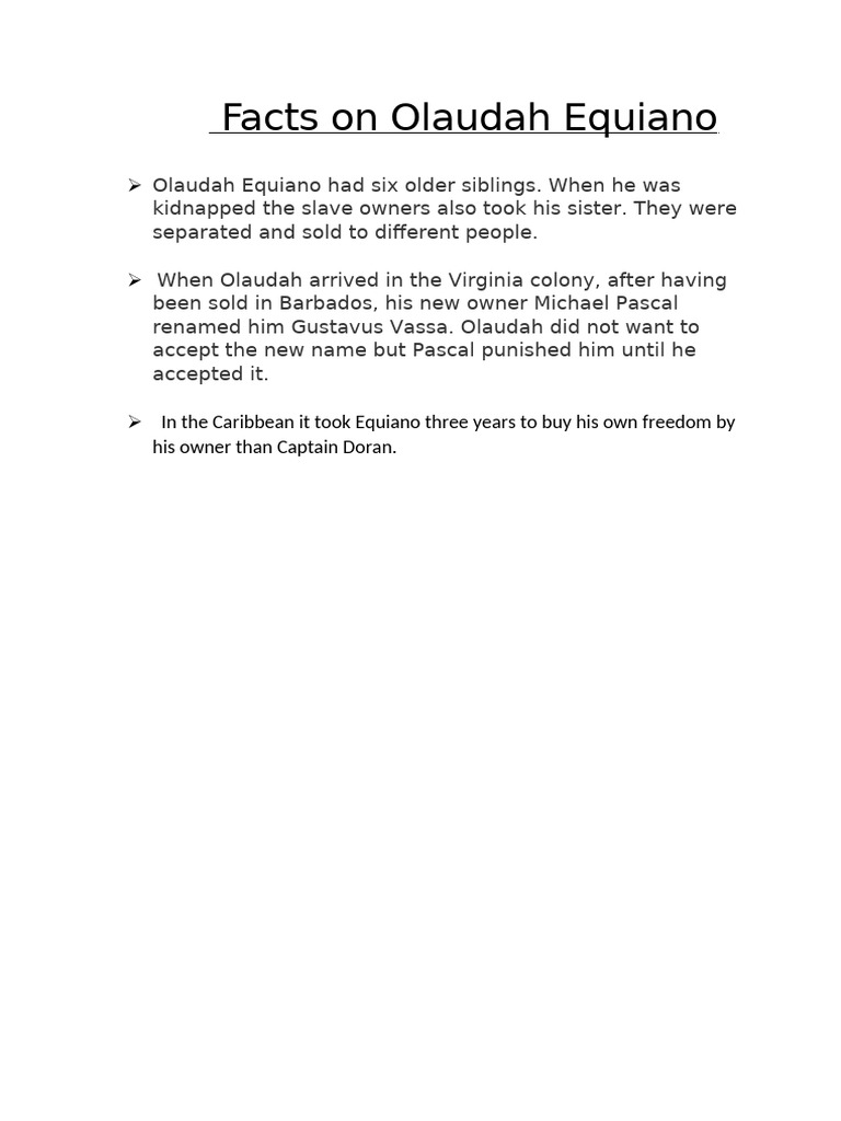 Olaudah Equiano's Journey to Freedom | PDF