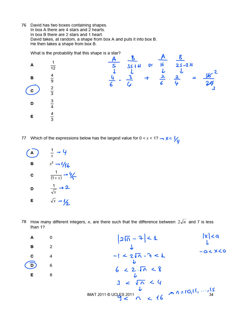 Imat Past Papers 2011 - 2022-Solutions | PDF | Gases | Continuum Mechanics
