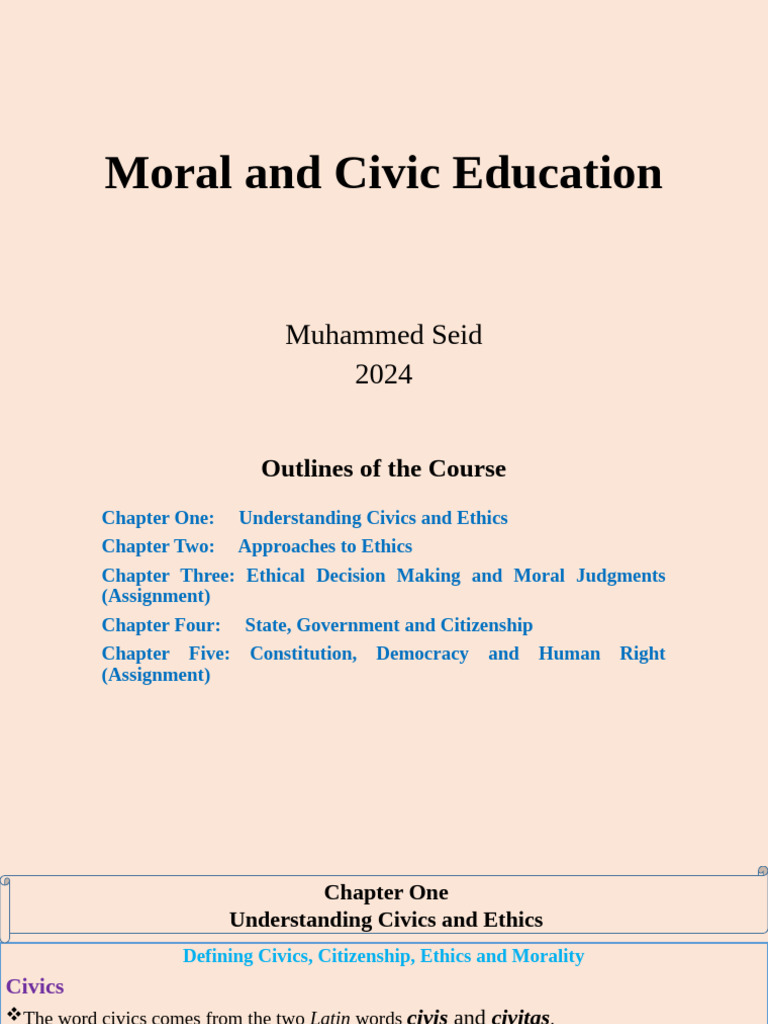 Chapter 1 (2) | PDF | Morality | Civics
