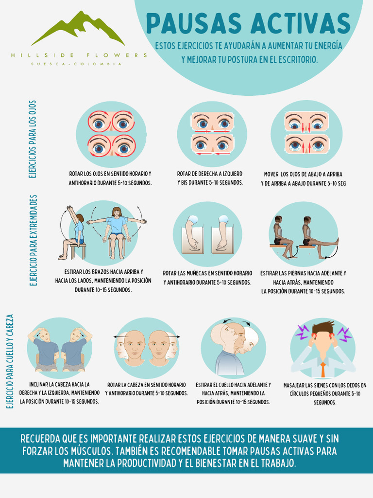 Ejercicios de Pausas Activas en la Oficina | PDF