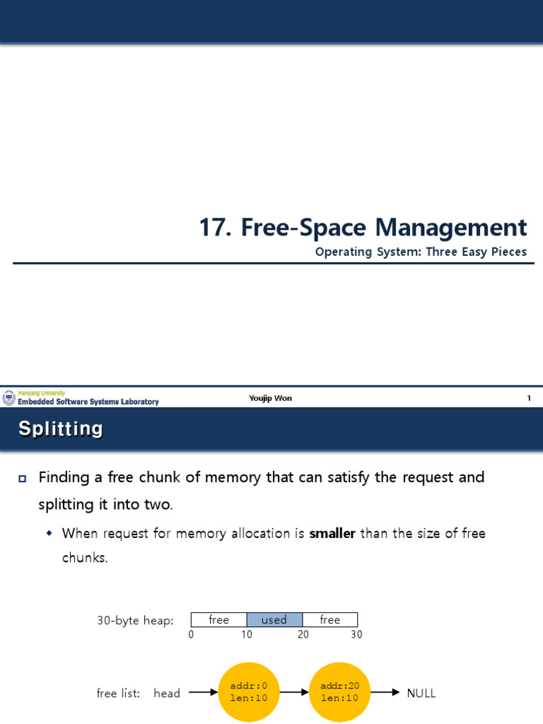 Chapter 17. Free Space Management | PDF | Pointer (Computer Programming) | Computer Memory