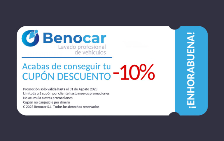 Cupon Descuento Verano Benocar PDF | PDF