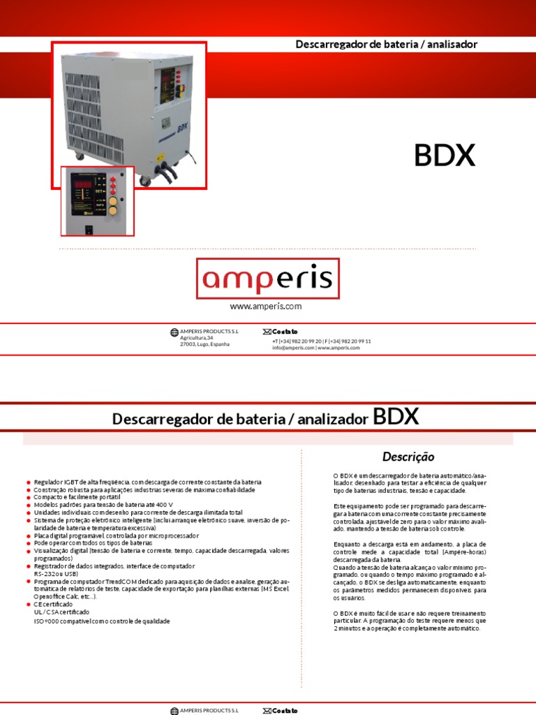 Descarregador de Bateria BDX Amperis | PDF | Eletrônicos | Engenharia ...