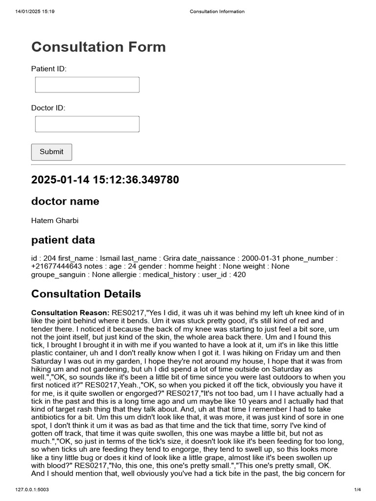 Consultation Information | PDF | Lyme Disease | Medical Diagnosis