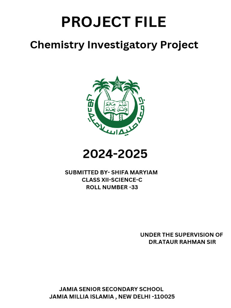 Chemistry Investigatory Project | PDF | Chromatography | Elution