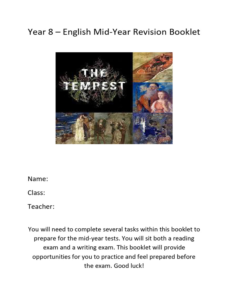 Year 8 English: The Tempest Revision Guide | PDF | The Tempest