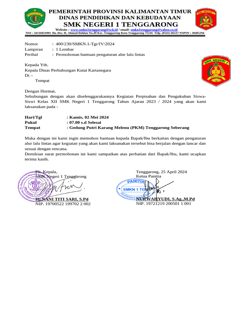 Surat Pemberitahuan & Ijin | PDF