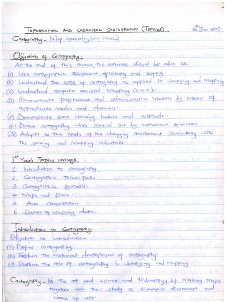 Cartography - Handwritten, Notes Uni | PDF