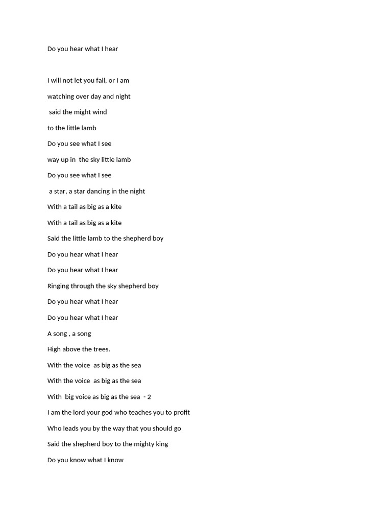 Do You Hear What I Hear | PDF