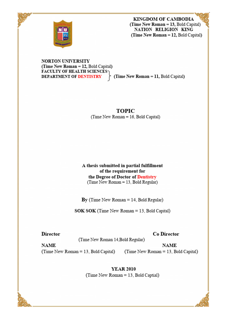 Norton-Uni's Thesis Format | PDF