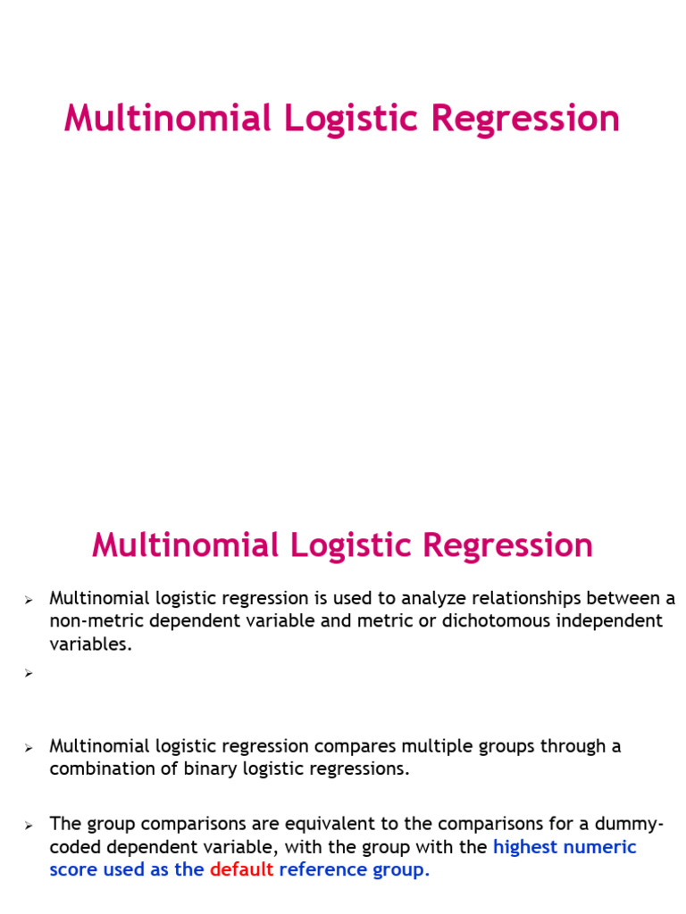 Multinomial Logistic Regression Guide | PDF | Logistic Regression ...