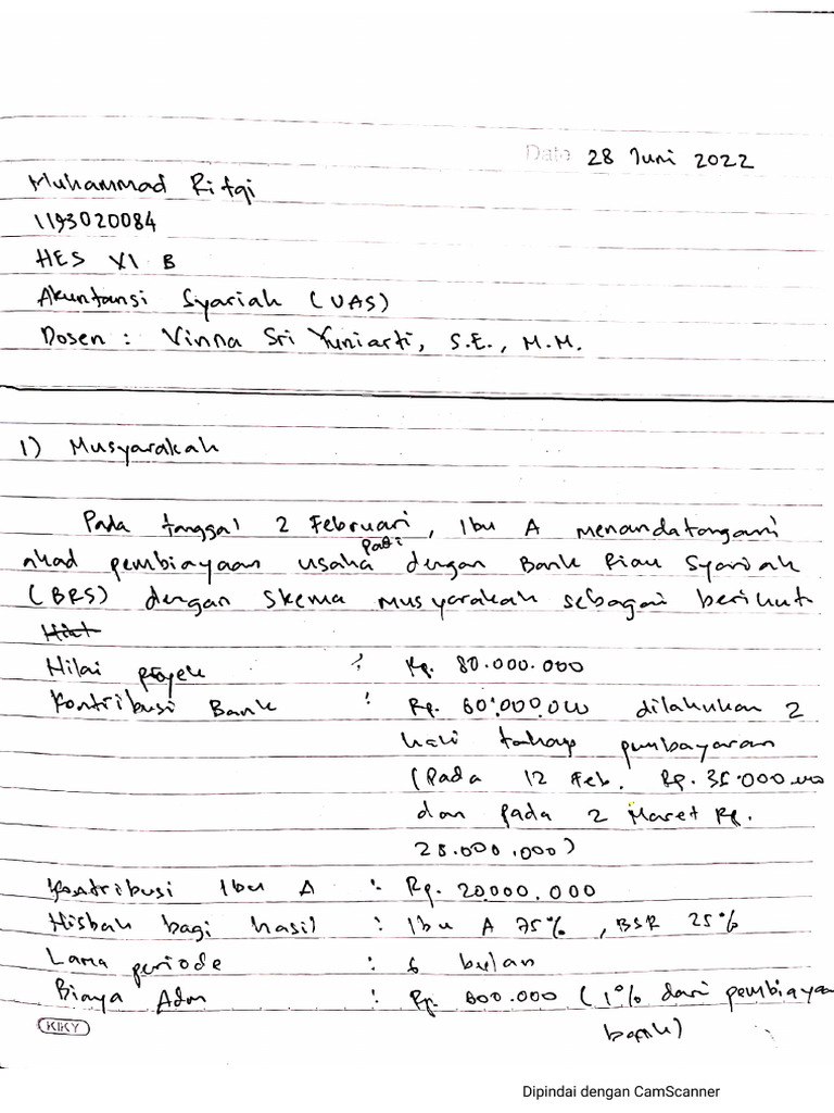 Muhammad Rifqi - AkuntansiSyariah - UAS | PDF
