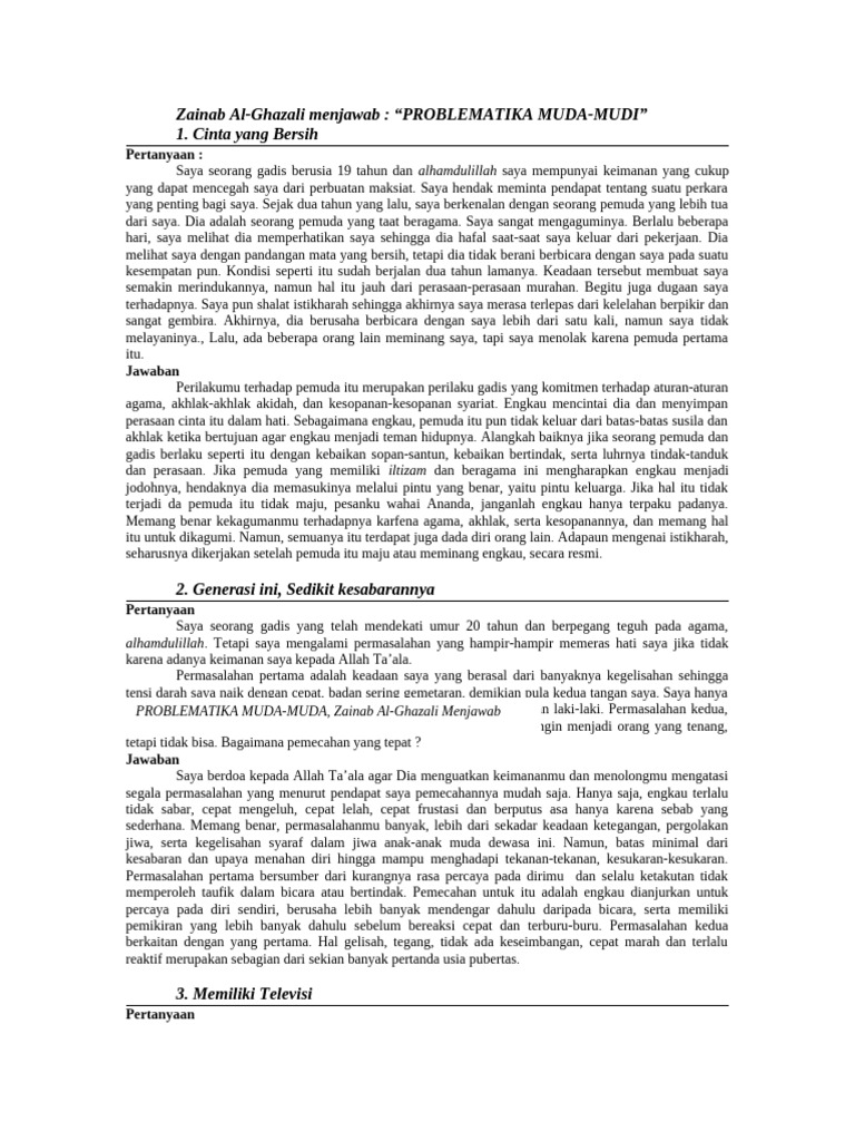 Tanya Jawab Problematika Muda-Mudi | PDF