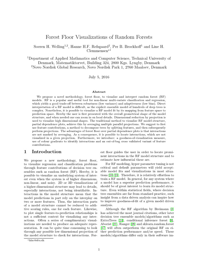 Forest Floor Visualizations of Random Forests | PDF | Statistical Classification | Regression ...