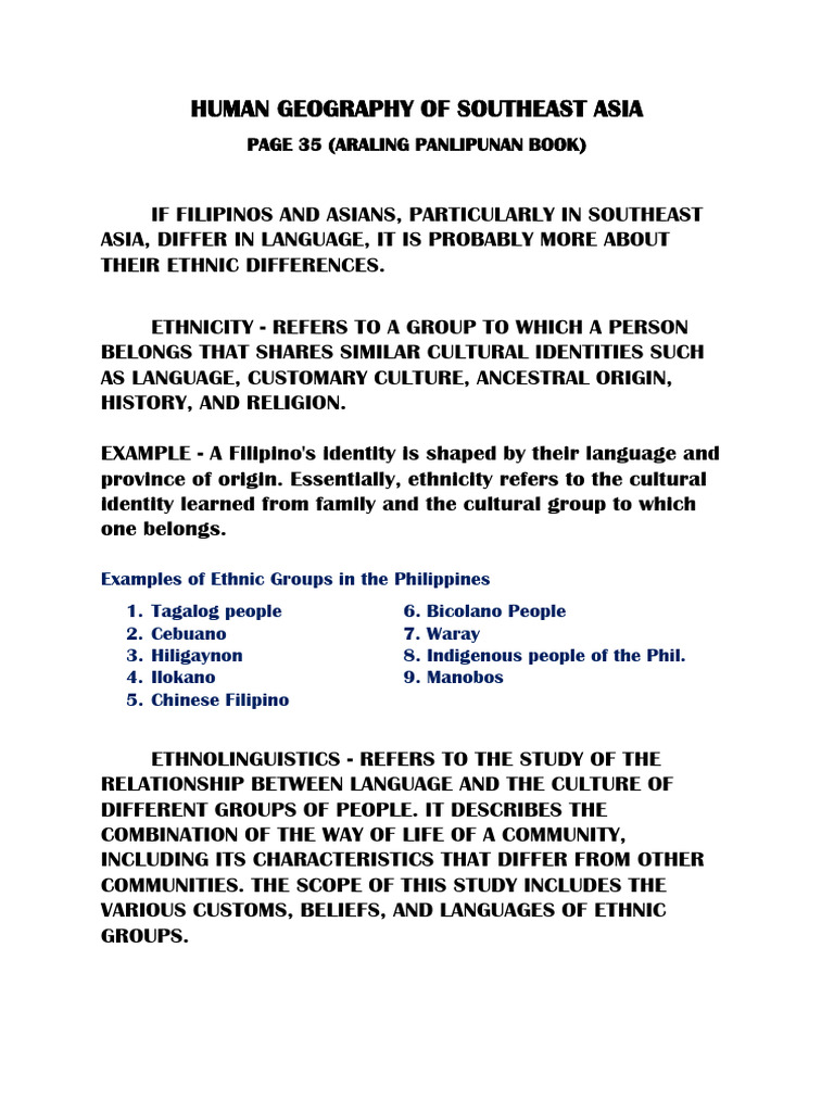 Human Geography of Southeast Asia 1 | PDF | Malaysia | Laos