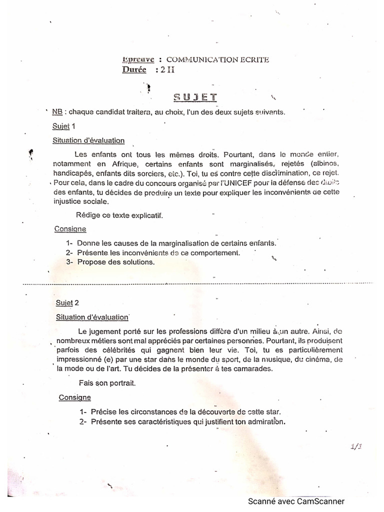 DEVOIR COMMUNICATION ECRITE 3ÈME | PDF