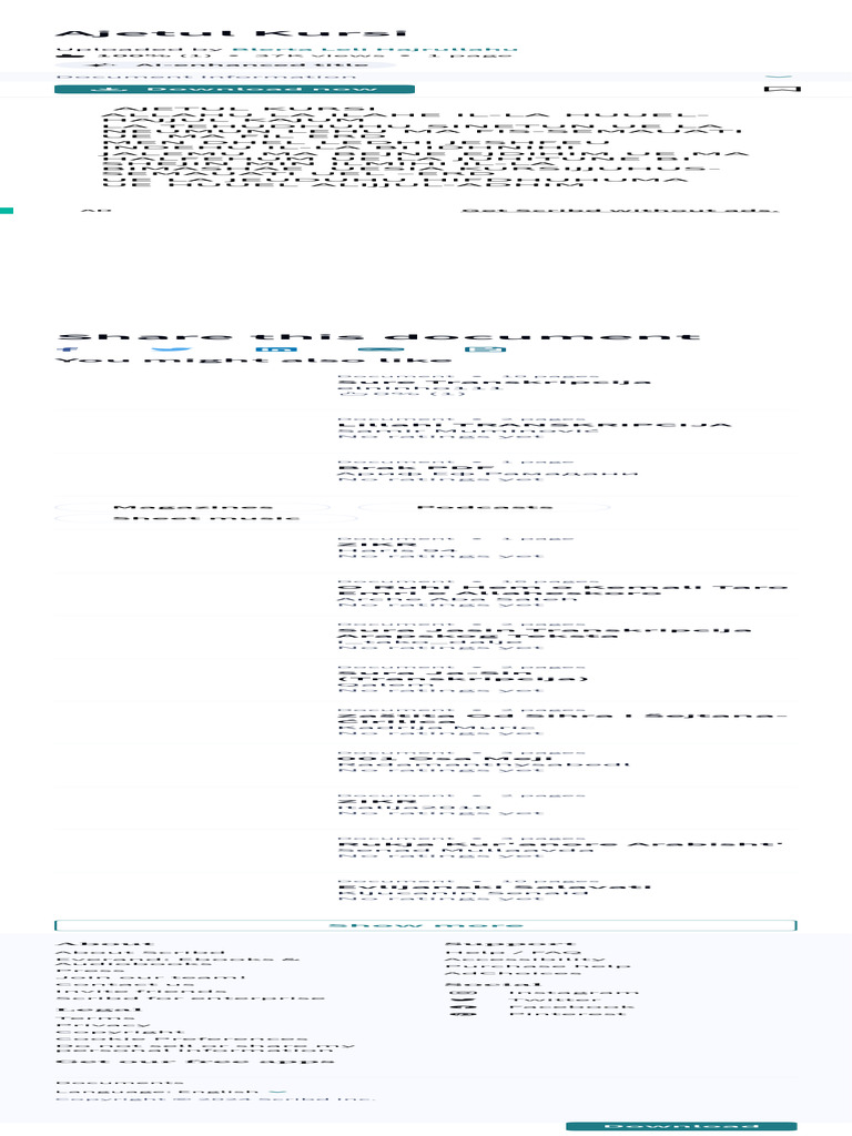 Ajetul Kursi Pdf Pdf Scribd Web 2 0