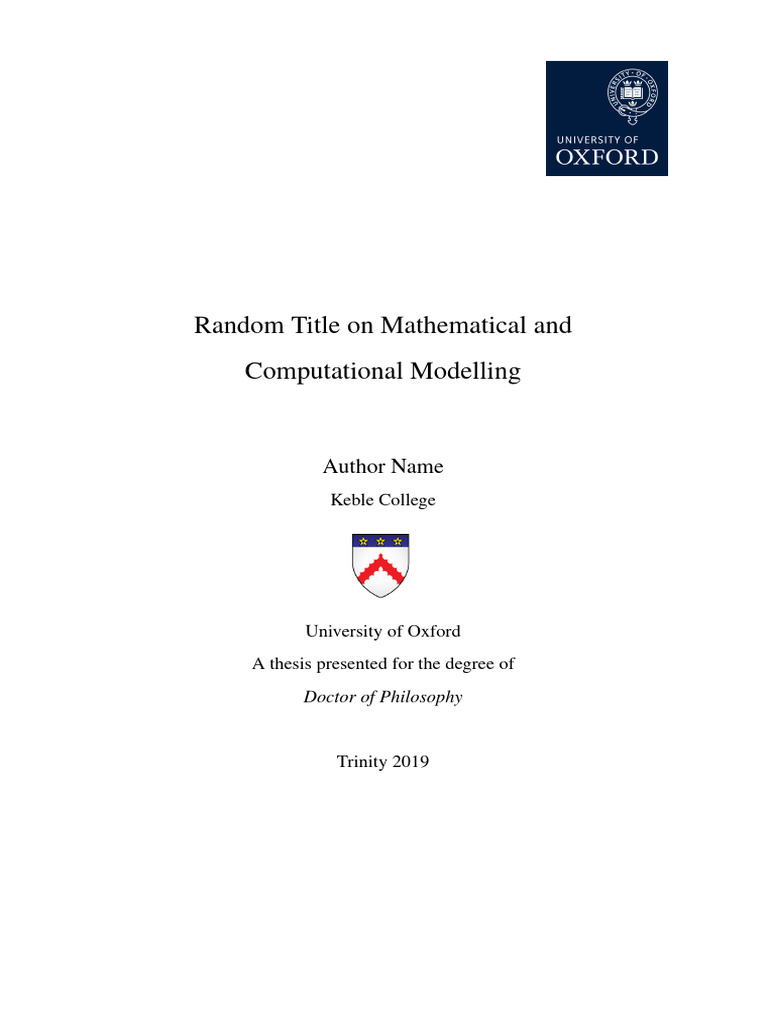 Thesis Template Oxfordpav | PDF