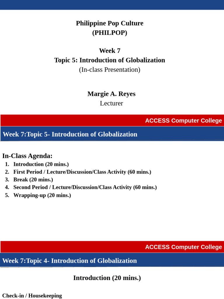 Philpop in Class PPT w7.Pptx2 | PDF | Globalization | Economies