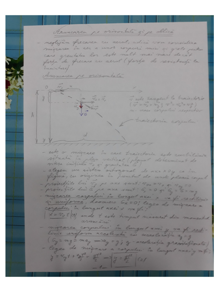 Aruncarea Pe Orizontala Si Pe Oblica | PDF