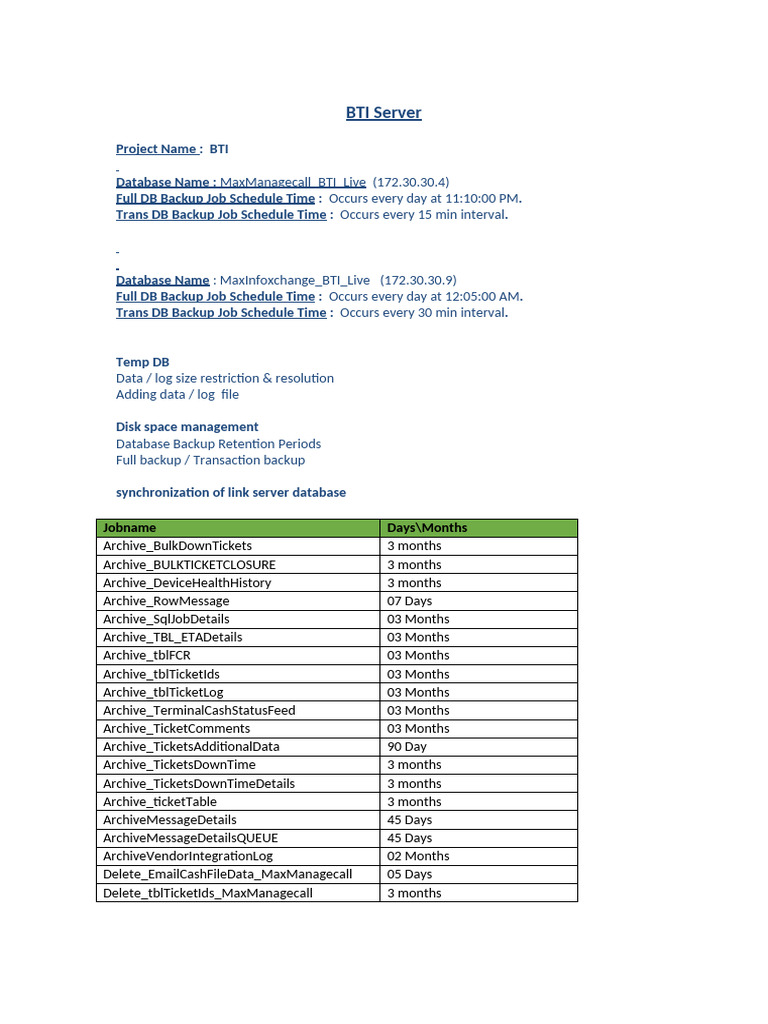 KT-TSI | PDF | Backup | Databases