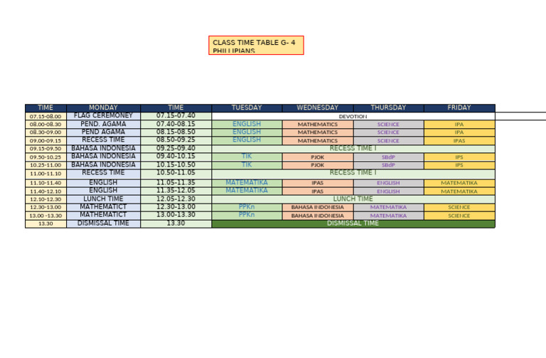 Riris Time Table Belajar | PDF
