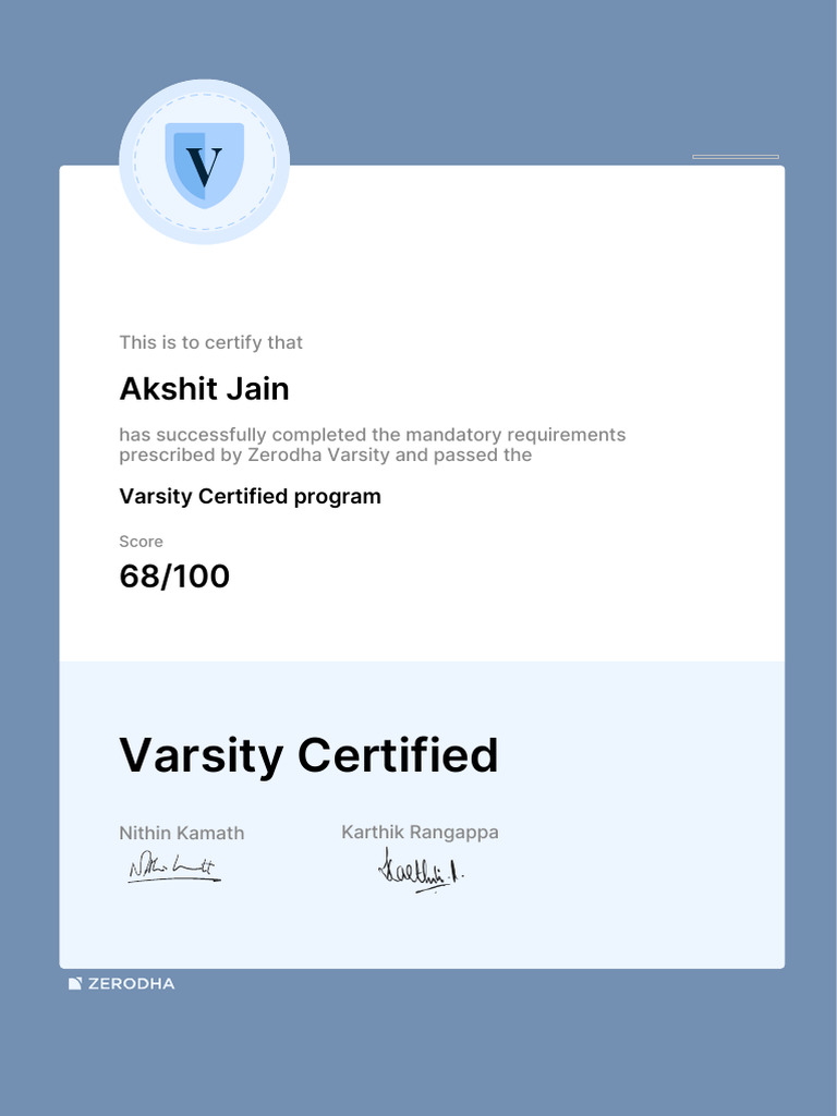 Varsity Certificate | PDF