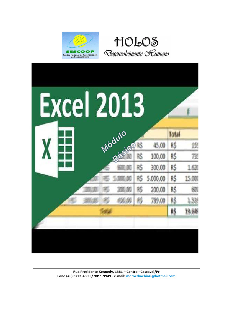Apostila Excel Básico - 2013 | PDF | Argumento | Média