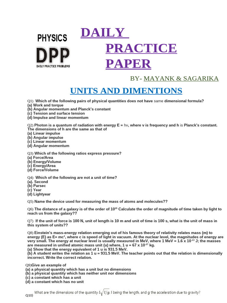 Daily Practice Paper | PDF