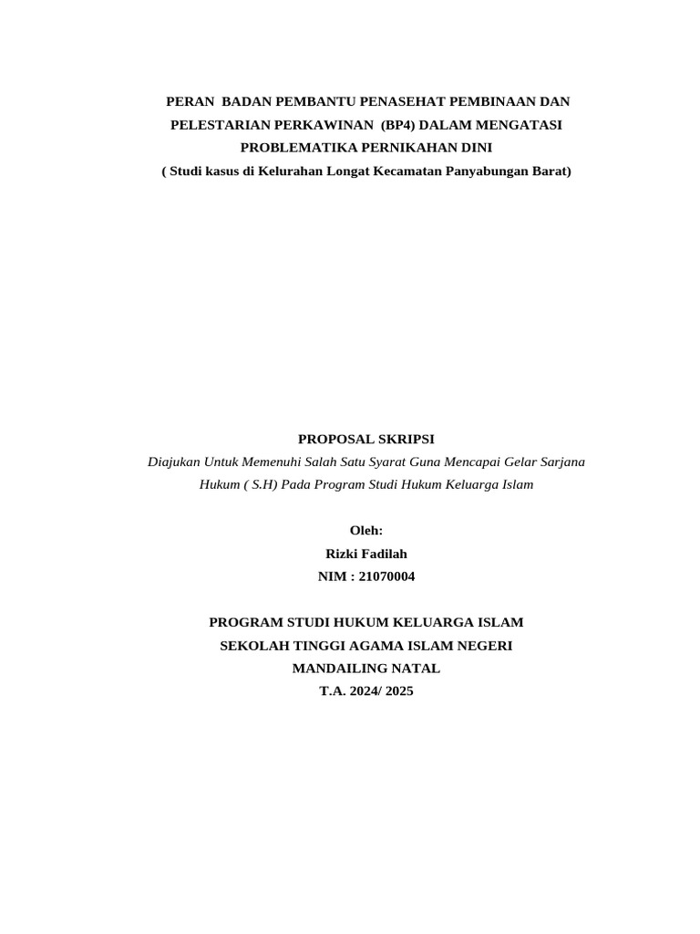 Peran BP4 Atasi Pernikahan Dini di Longat | PDF