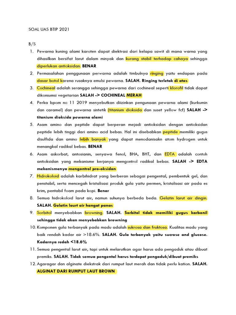 SOAL UAS BTIP 2021 | PDF